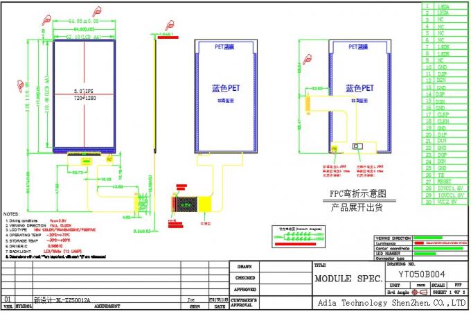 5.0inch lcd display oem 720p 720*1280 lcd module with mipi dsi ...